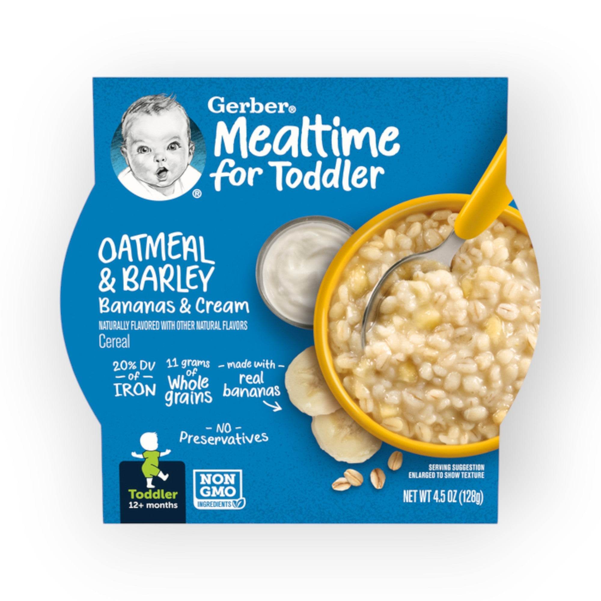 Gerber Mealtime Oatmeal Barley Bananas & cream,128g – BabyAmore