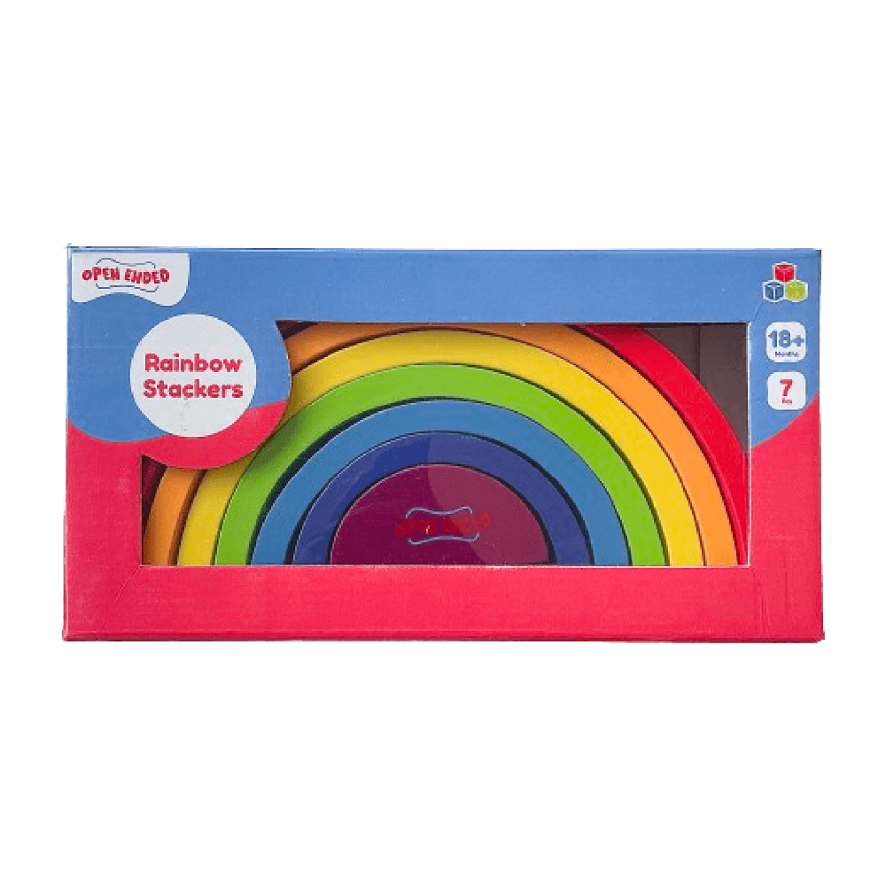 Open Ended Wooden Rainbow Stacker 7 Piece – BabyAmore