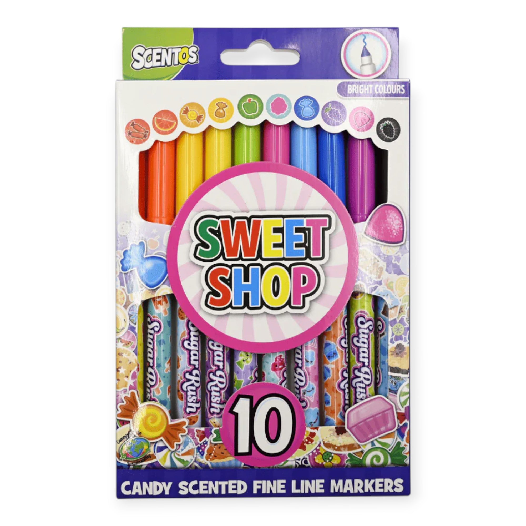 Scentos Sweet Shop Fine Line Markers, Pack Of 10 – BabyAmore
